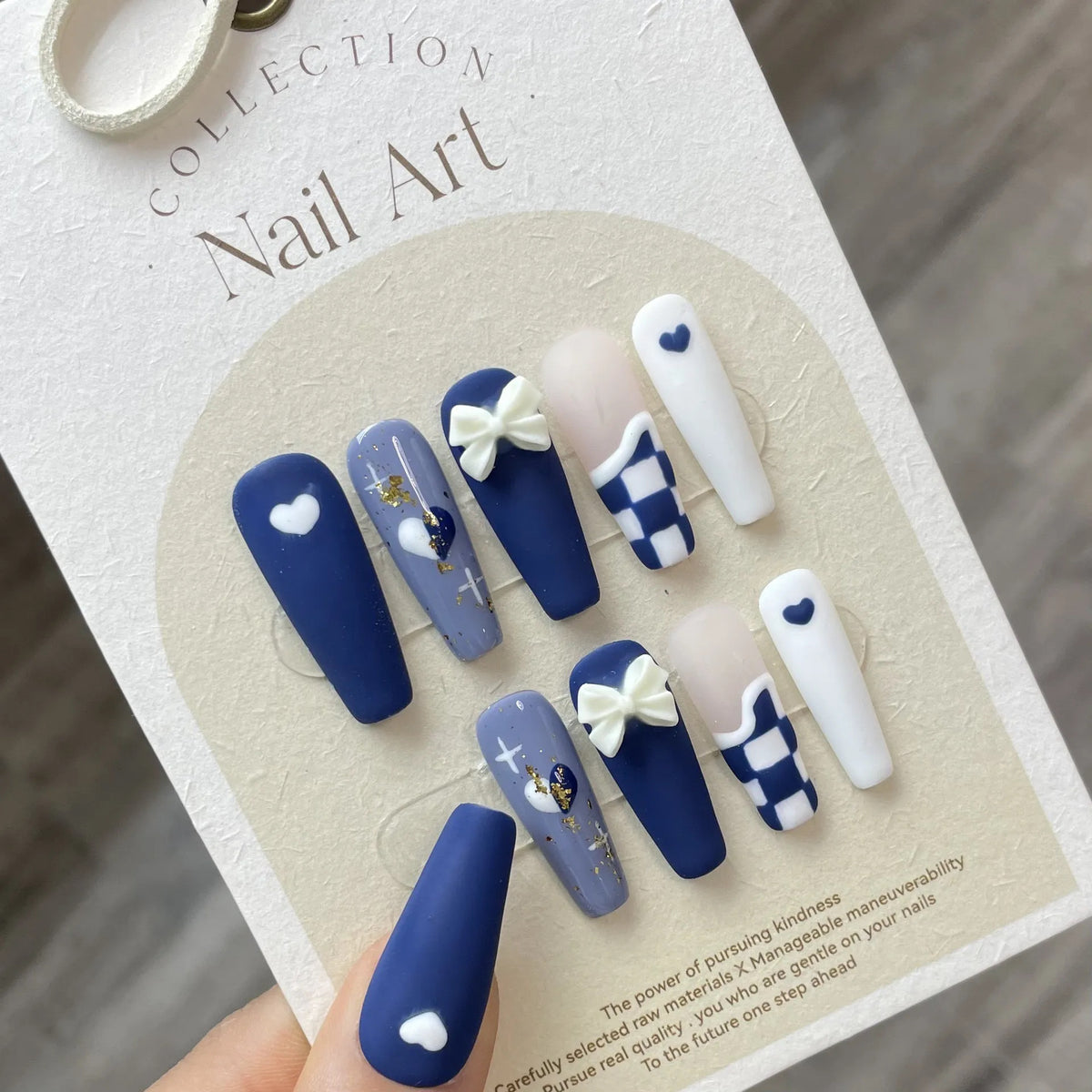 Handmade Blue Bow Nails – Shopack