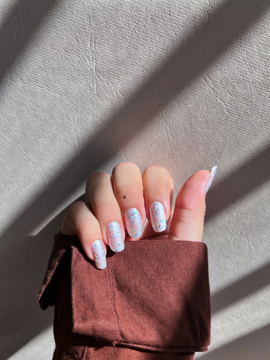 White Glitter Sprinkle Nail Wrap – Shopack