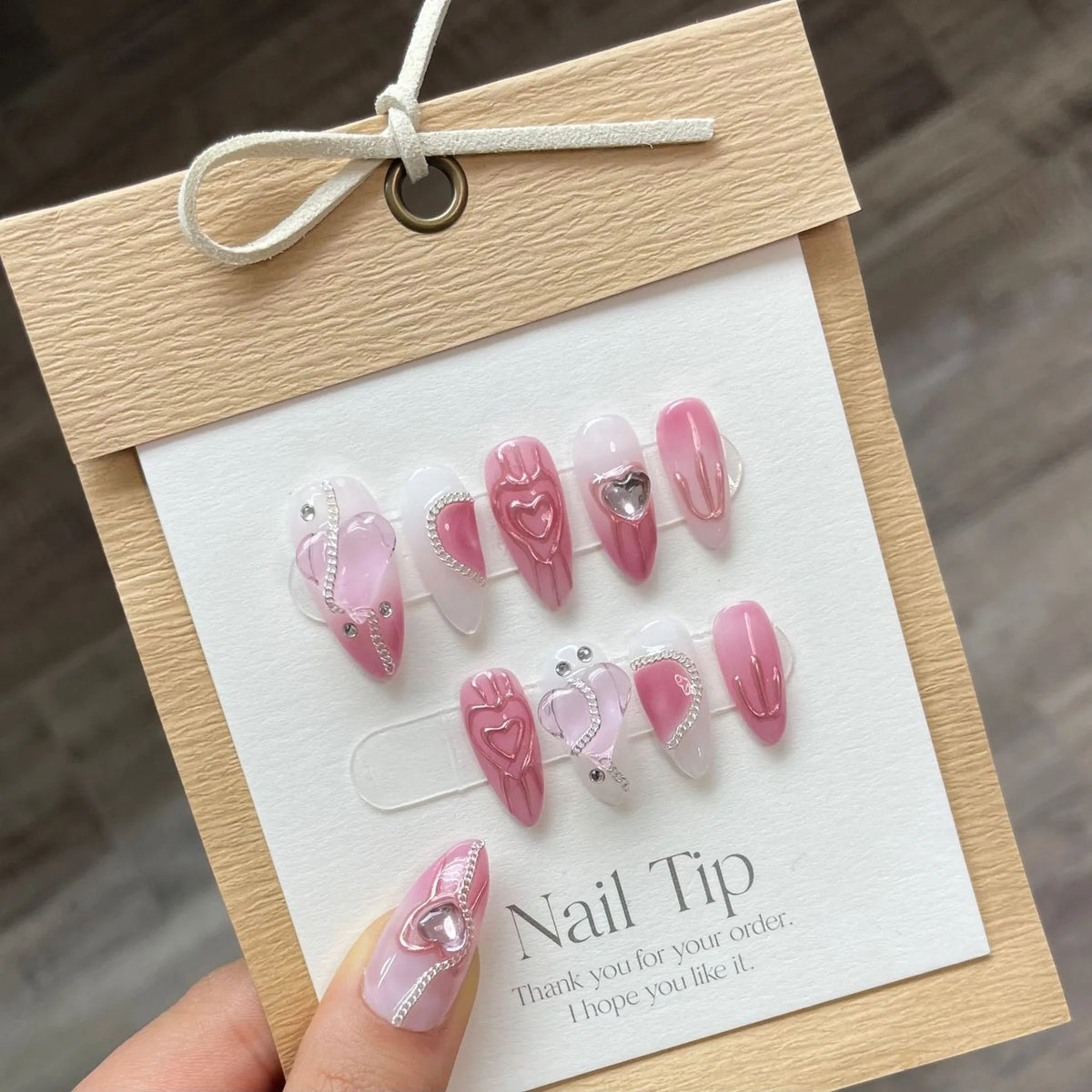 Handmade Pink Candy Nails – Shopack
