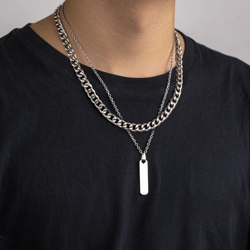 Hip Hop Double Layer Men Cuban Necklace – Shopack